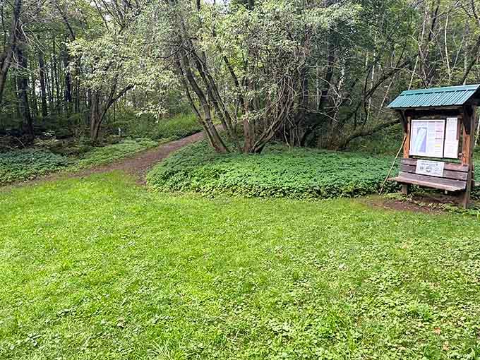 Nature beckons just steps from downtown at this trailhead, where Vermont's legendary greenery offers peaceful respite from daily routines.