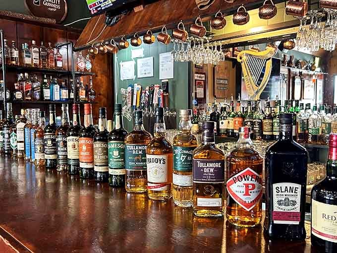 This isn't just a bar collection—it's a liquid library of whiskey wisdom waiting to be sampled at The Irish Cowboy.