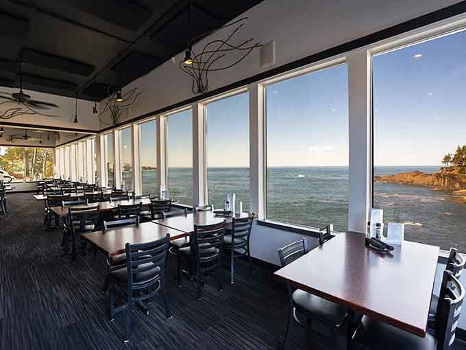 Empty tables waiting for the lunch rush, each one offering million-dollar views that don't require a million-dollar investment.