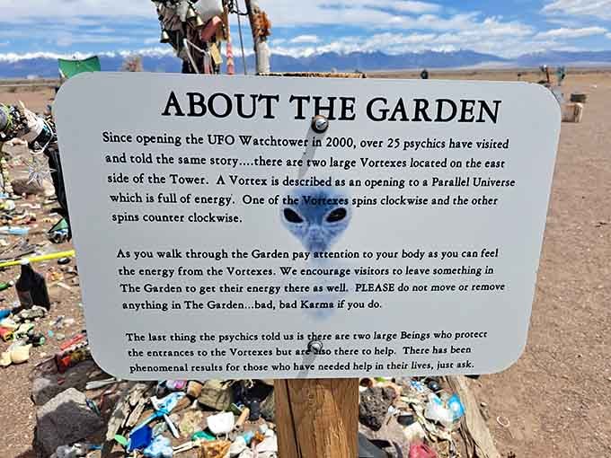 The garden's vortex explanation reads like science fiction meeting spiritual retreat, which somehow works perfectly here.