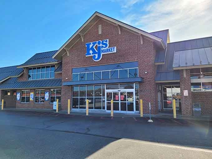 KJ's Market provides grocery essentials in a modern building that serves the community's everyday needs without any pretentious fuss.