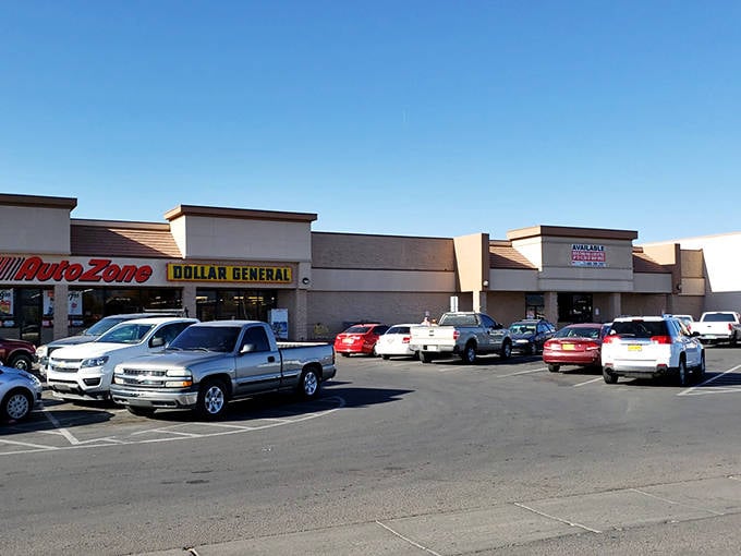 The Valencia Y-Center shopping plaza might not win architectural awards, but it's where real Los Lunas life unfolds, one errand at a time.