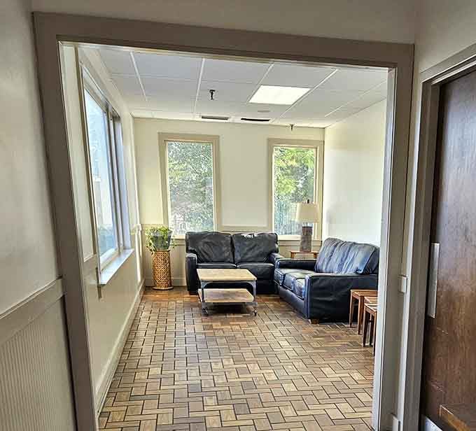 A waiting area that says, "Take a load off, friend"&mdash;the calm before the delicious storm of Southern cooking that awaits.