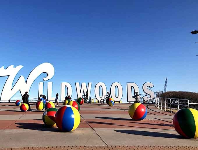 The Wildwoods sign with beach balls screams "Take a selfie here!" louder than your teenager ever could.