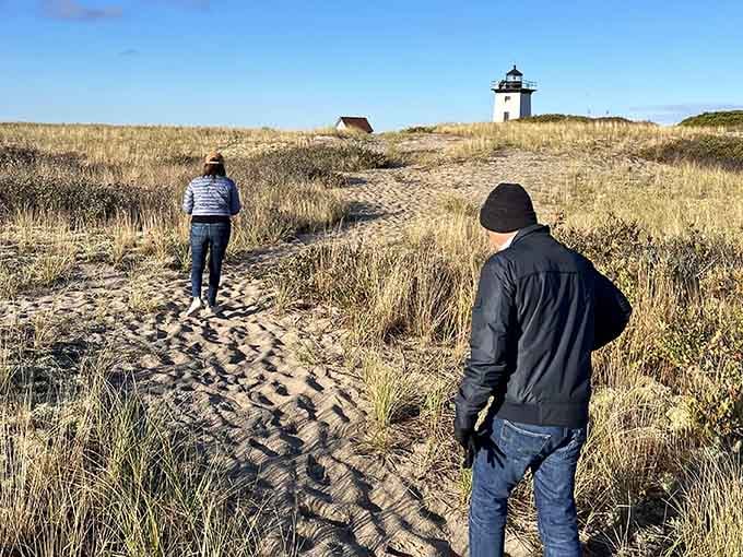 Following the sandy path through dune grass feels like walking back through time to simpler days.