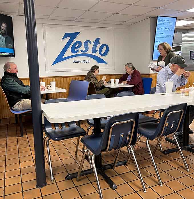 Generations gather here, proving good food is the ultimate common language across any age gap or era.