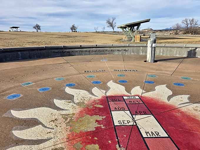 A cosmic calendar etched in concrete. This sundial doesn't just tell time&mdash;it connects visitors to the celestial rhythms that shaped the dunes.