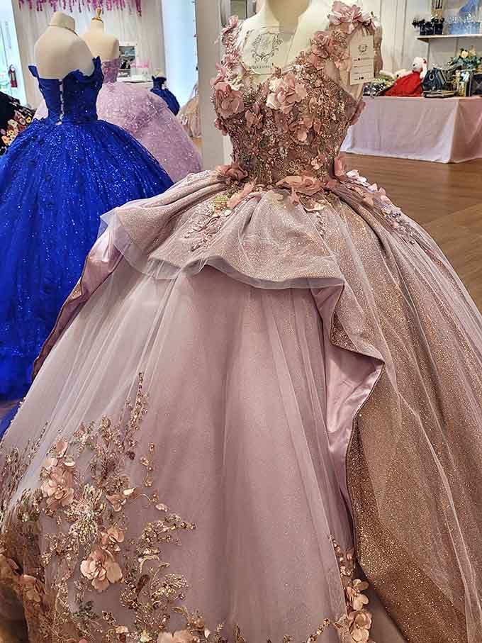 Bella Esposa's quincea&ntilde;era gowns sparkle with enough sequins and tulle to make Cinderella jealous of the competition.