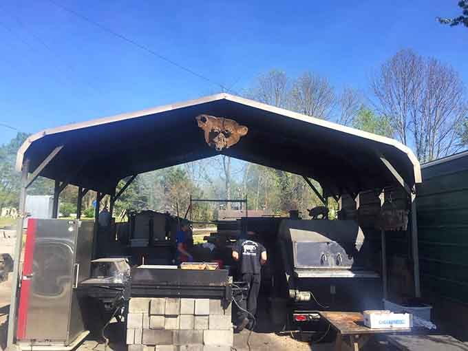 Behind the scenes magic – where smoke, fire, and time transform ordinary cuts into extraordinary barbecue. The pitmaster's office is always outdoors.