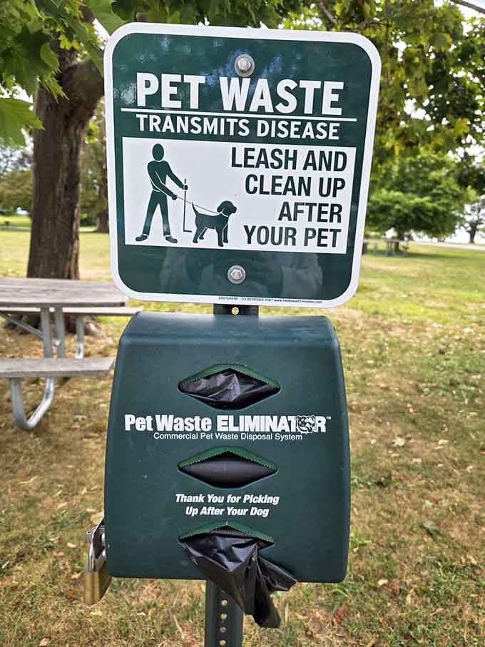 Even the pet waste stations at Harkness have a certain elegance. When your state park takes "leave no trace" to artisanal levels.