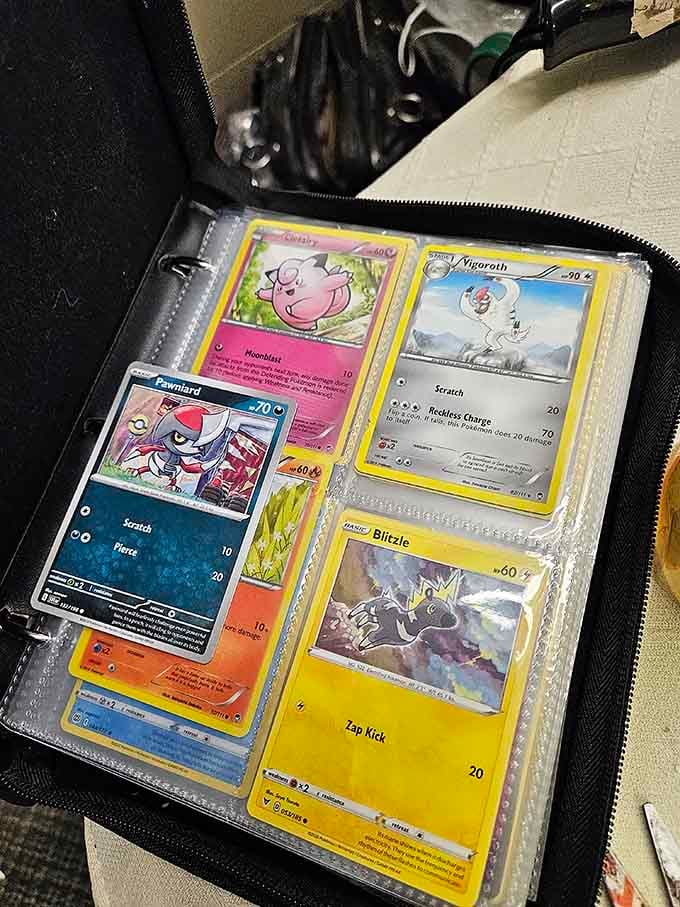 Pok&eacute;mon cards carefully preserved in plastic sleeves&mdash;proof that yesterday's childhood obsessions become tomorrow's valuable collectibles.