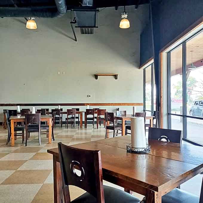 The dining room's simple elegance says, "We put our energy into the food, not the furniture," and that's exactly as it should be.