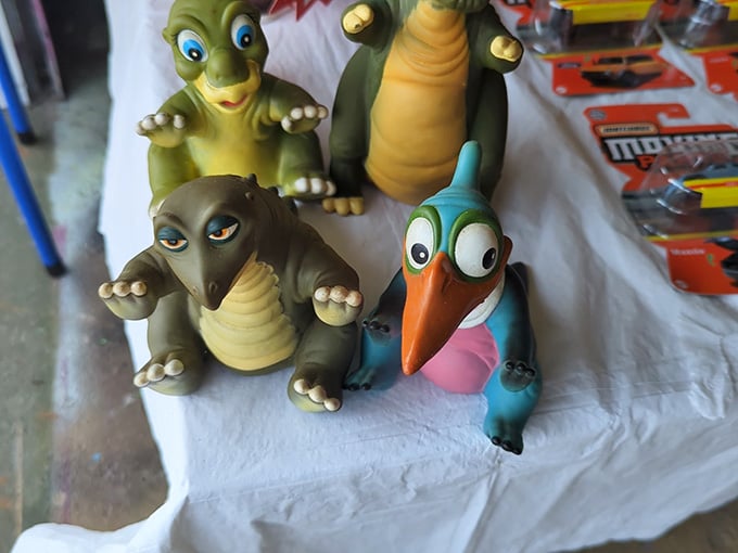 Land Before Time figurines await their next adventure, reminding us that childhood nostalgia is always worth a few dollars.