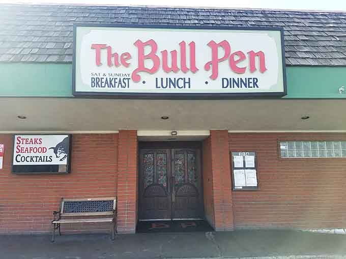 That unassuming brick building serves up steaks and seafood that prove great food doesn't need pretentious surroundings.