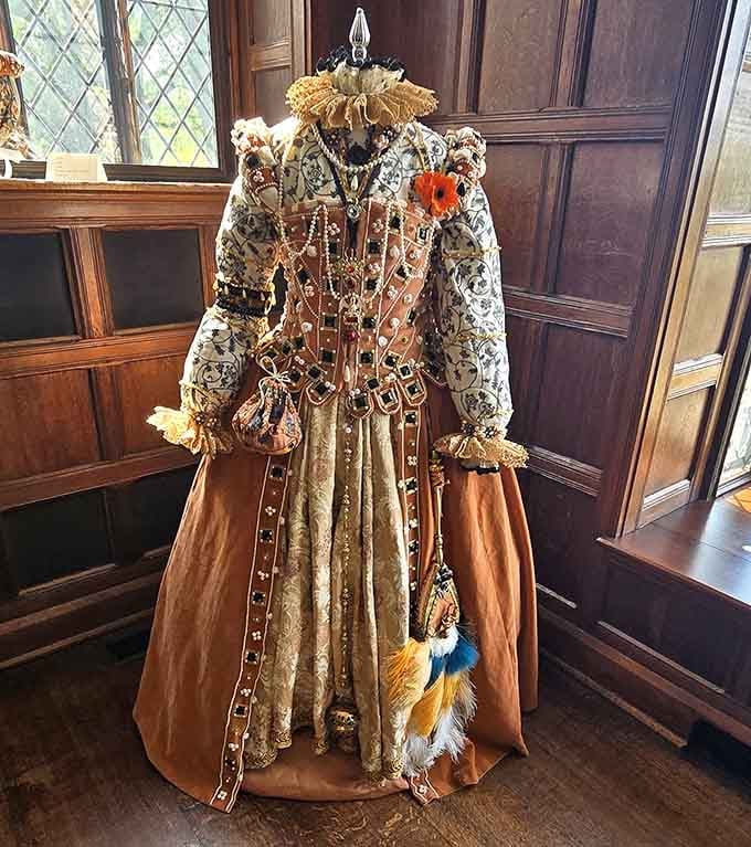 Tudor fashion was basically "more is more," and honestly, they weren't wrong about making a statement piece.