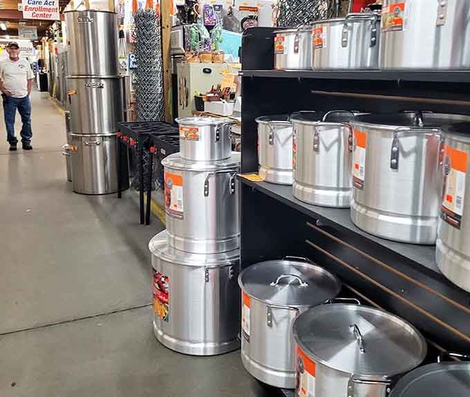 Serious cookware for serious cooks. These commercial-grade pots could handle anything from a family gumbo to a neighborhood seafood boil.