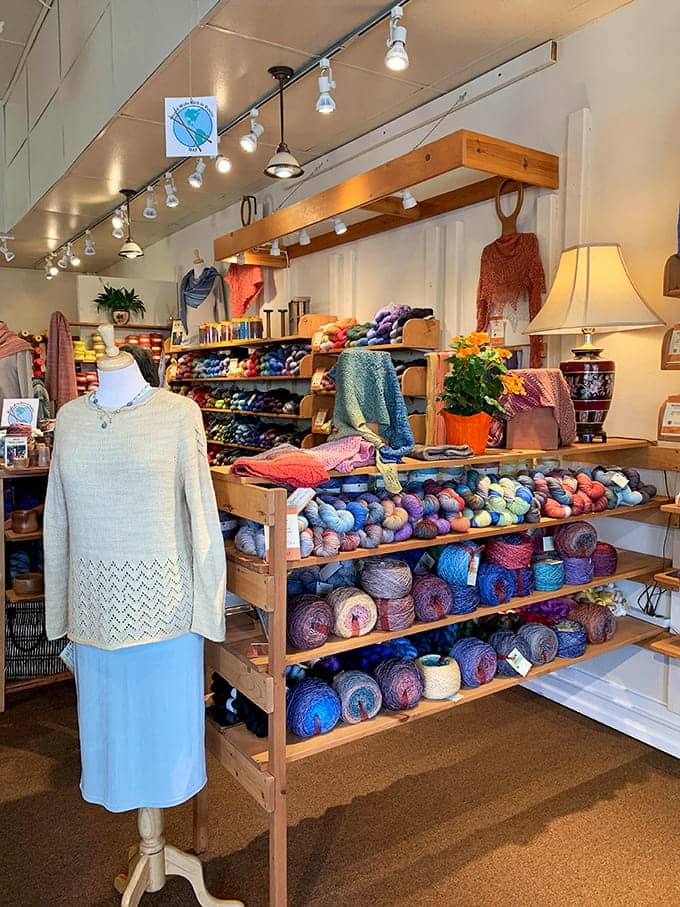 Even the yarn section gets in on the cozy vibes, because apparently this place believes in warming both stomachs and souls.