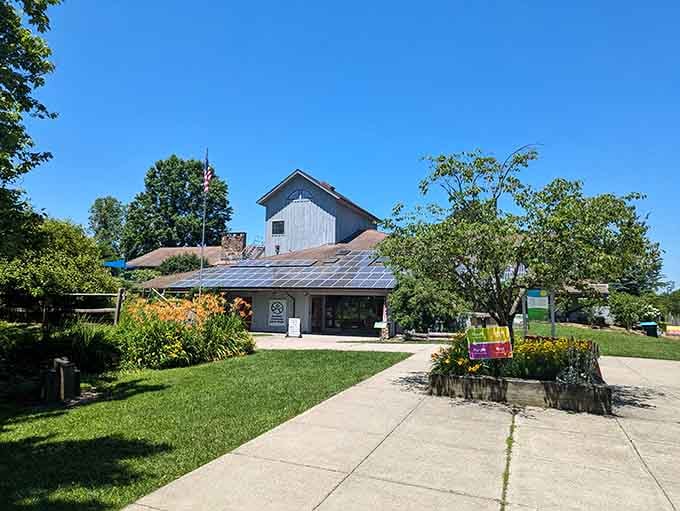 The Audubon Community Nature Center welcomes visitors with colorful gardens and educational programs, a gateway to 600 acres of preserved natural habitat.