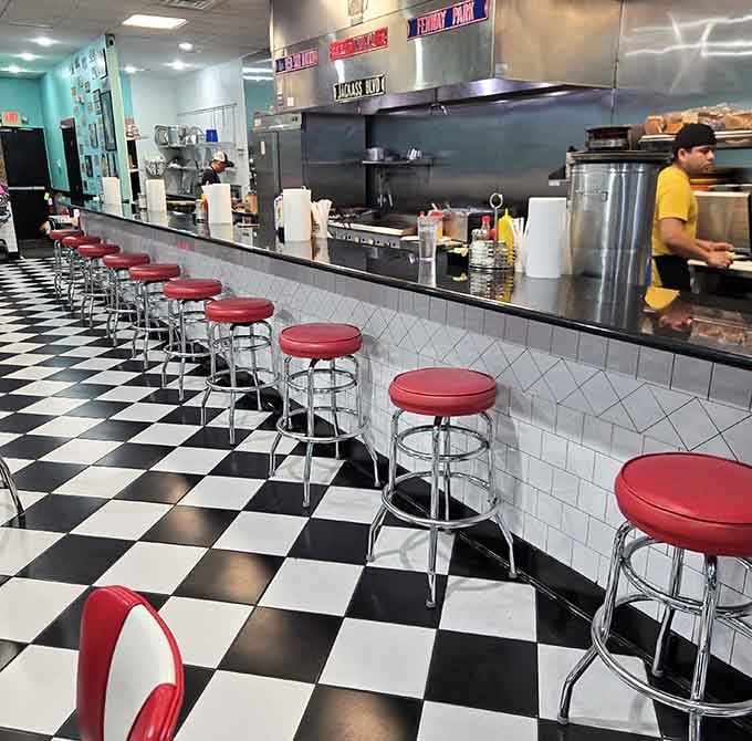 Counter seating where you can watch the magic happen and feel like part of the breakfast-making family.