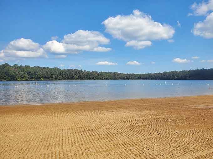Lake Jean's sandy beach offers summer swimming without ocean waves, sharks, or that annoying sand-in-everything beach phenomenon.