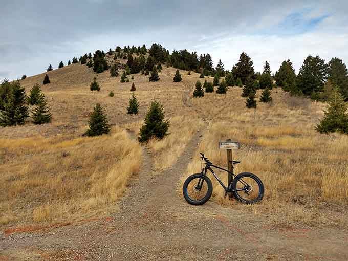 Big Butte Open Space offers trails where your only company might be deer and birdsong. A mountain bike waits patiently for its next adventure.