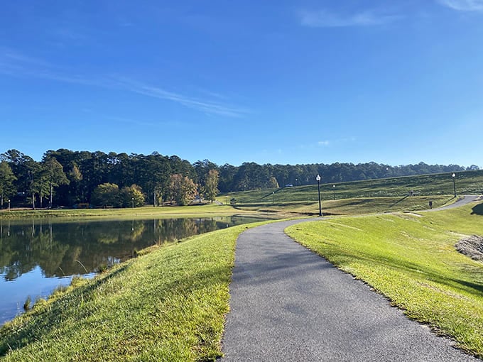 Bonita Lakes' walking trails hug shorelines where morning mist rises off still waters, offering peaceful respite just minutes from downtown.