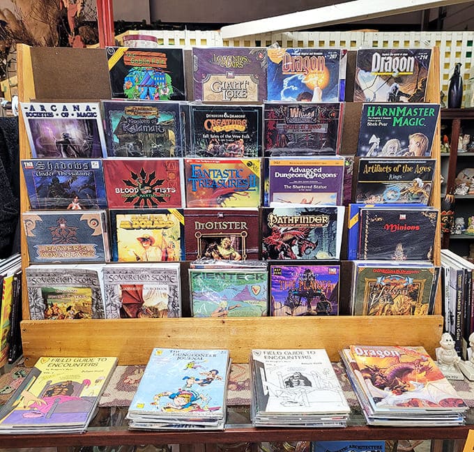 The ultimate nerd nostalgia corner. These vintage role-playing games represent thousands of hours of basement adventures and imaginary dragon-slaying from the pre-internet era.