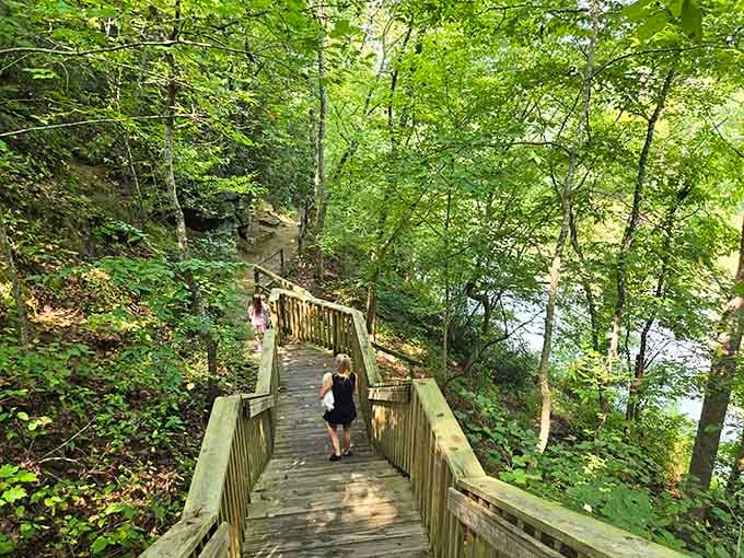 Nature's stairmaster at Boone's Cave Park offers free cardiovascular workouts with views that expensive gym memberships can't provide, no matter how fancy their treadmills.