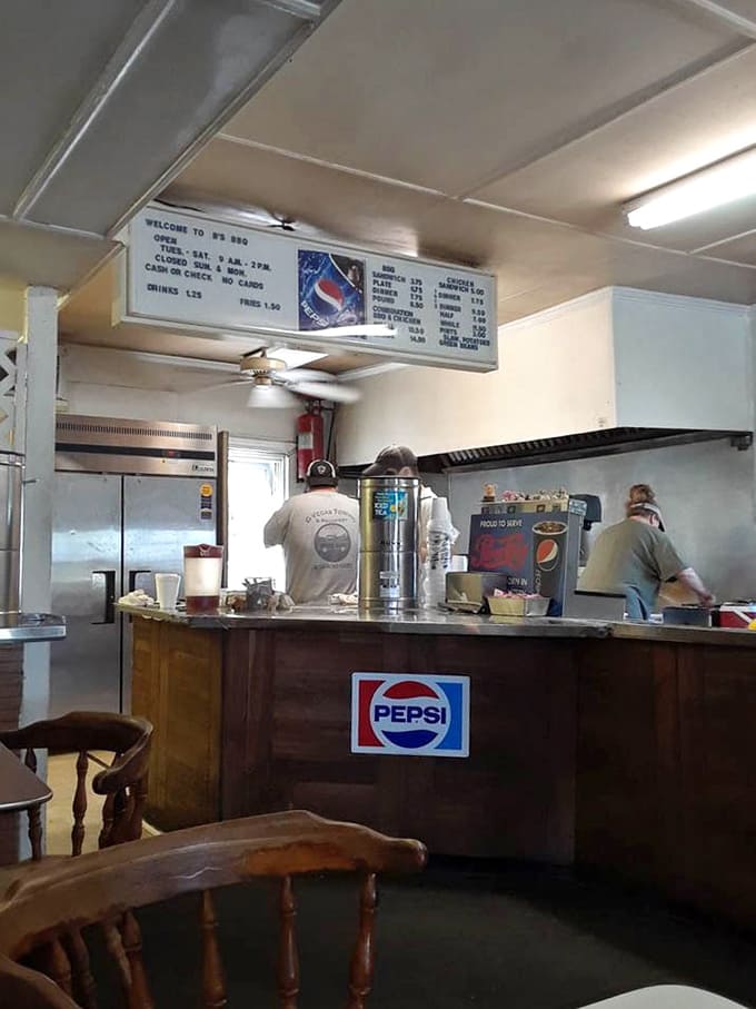 Another angle of the counter setup, showing the well-organized chaos that feeds dozens before most restaurants even unlock their doors.