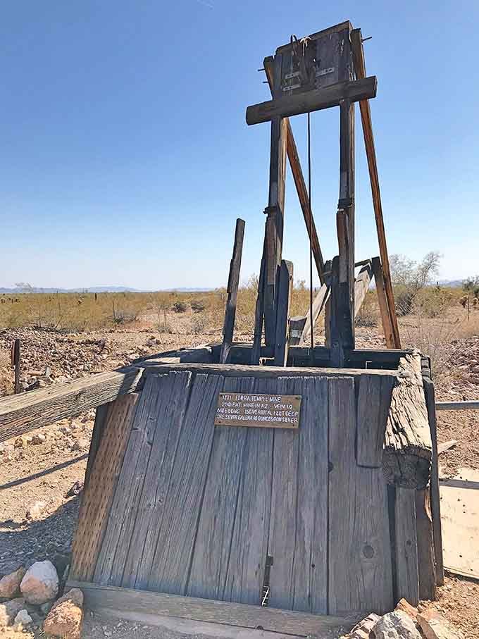 Mining equipment standing sentinel in the desert, a testament to backbreaking work and unshakeable determination.
