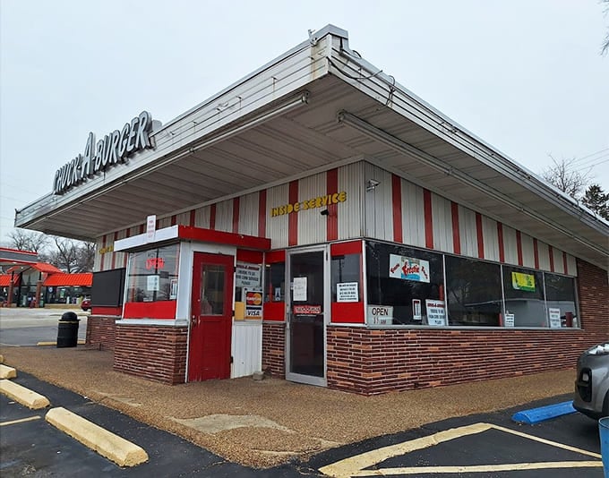 The brick base and vintage architecture prove they don't make 'em like this anymore.