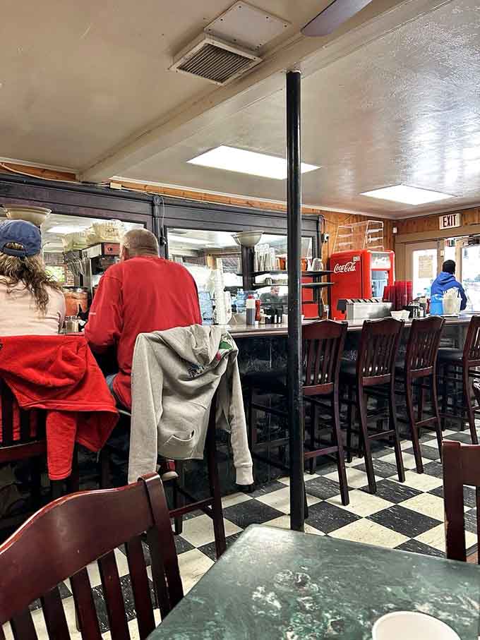 Counter seating where you can watch the breakfast magic happen while contemplating your excellent life choices today.