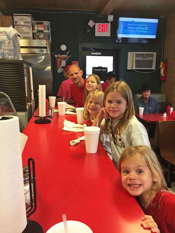 Multiple generations sharing a table and smiles: this is what diners were designed for.