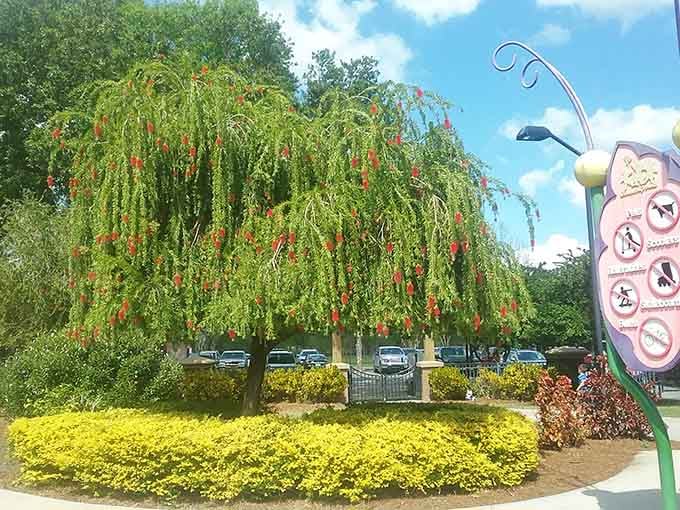 This whimsical tree sculpture adds artistic flair while providing shade, because beauty and function can absolutely coexist.