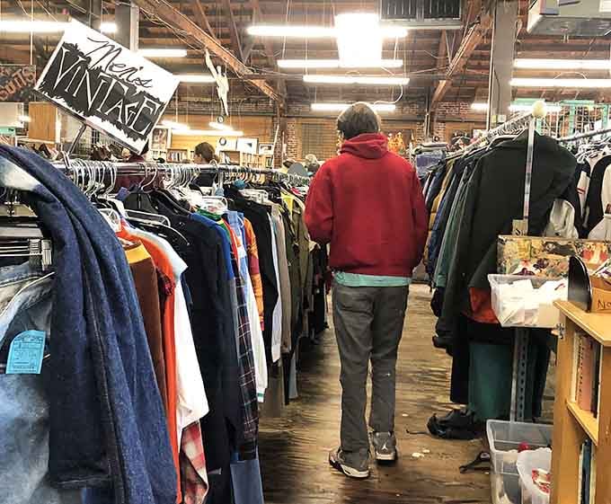 Shoppers navigate vintage-filled aisles where every turn reveals another potential treasure hiding among the carefully organized chaos of abundance.