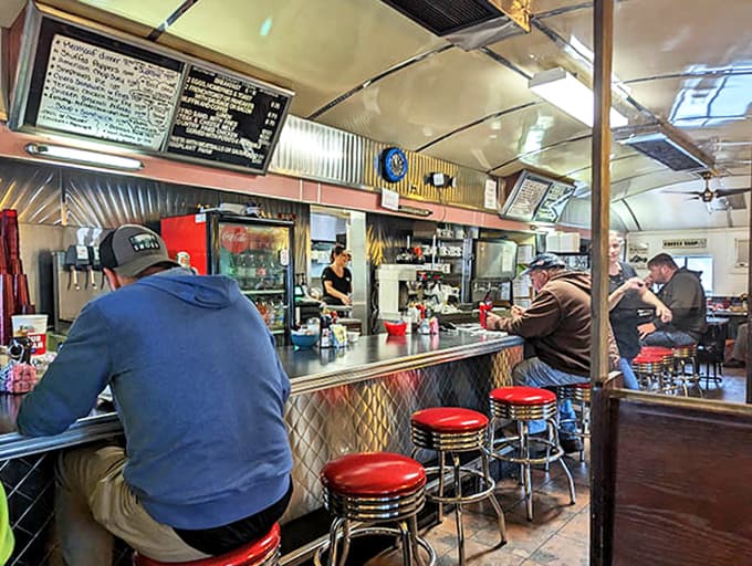 The counter&mdash;where solo diners find community, regulars find their usual spots, and everyone finds something delicious on those red vinyl stools.