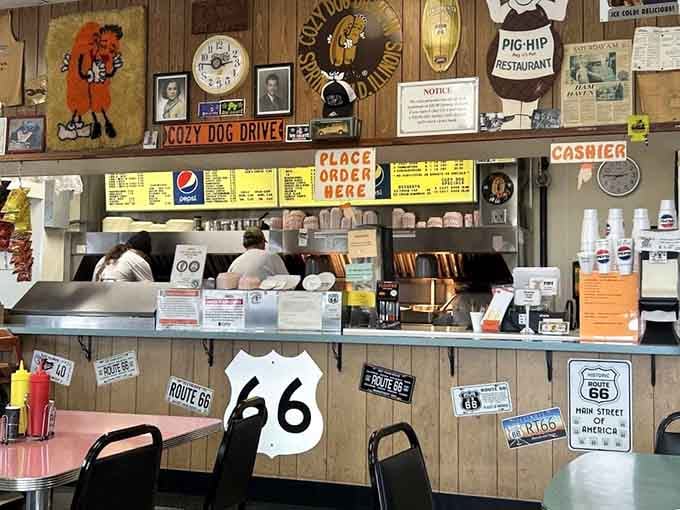 The counter where countless corn dogs have been ordered, each one contributing to this delicious legacy.