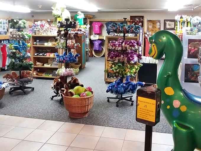 The gift shop overflows with dinosaur treasures that'll make you the coolest grandparent or the most popular aunt around town.