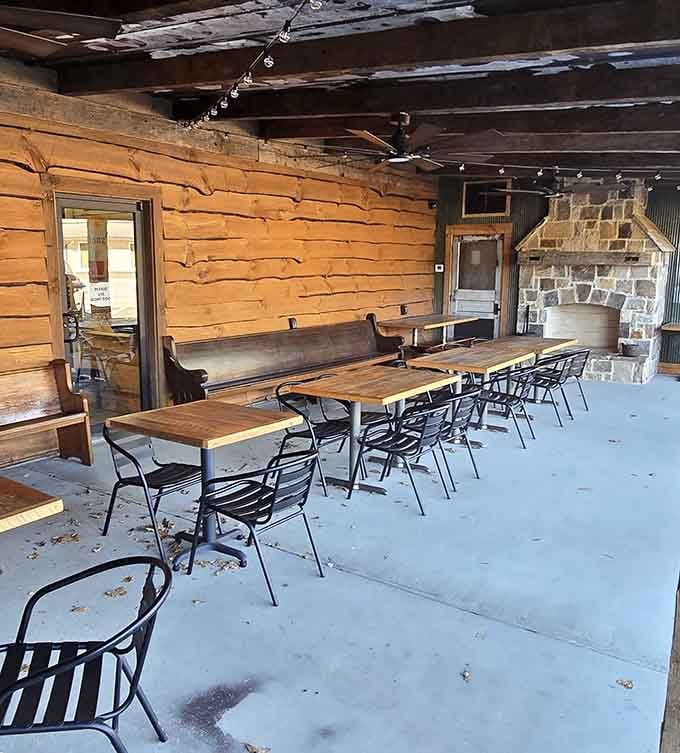 Outdoor patio seating with picnic tables for those perfect Georgia days when inside feels like a waste.