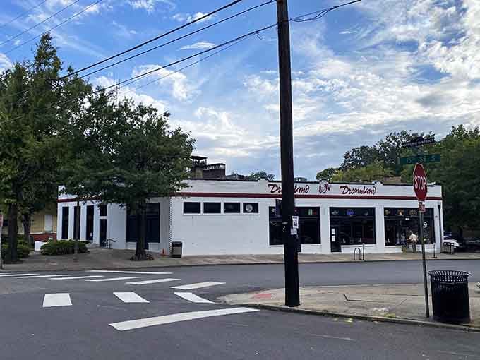 Corner location, white paint, red trim: this unassuming building holds secrets that have made grown adults weep with happiness.