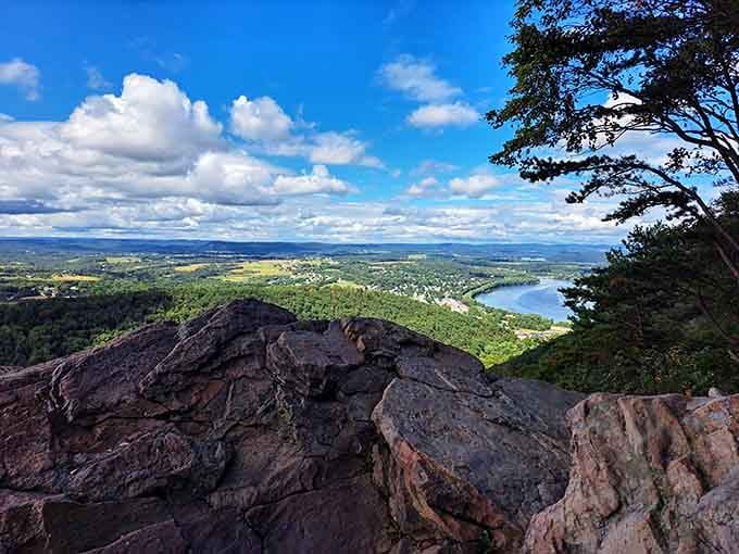 Hawk Rock delivers the kind of panoramic river valley views that make the climb worth every single huffing step.