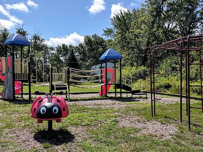 Local playgrounds with actual space mean kids can run around without parents hovering three feet away constantly.