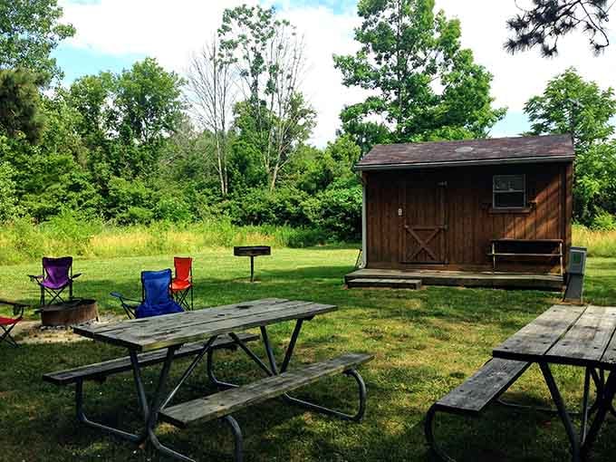 Your campsite headquarters where roughing it means having a picnic table and only three streaming services available.