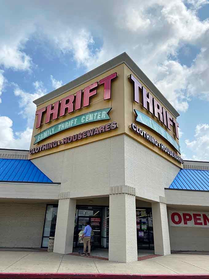 The storefront stands proud, announcing to all of Houston that bargains and treasures await inside these welcoming doors.