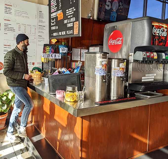 The order counter where dreams are placed and delicious decisions are made, one smoked meat at a time.