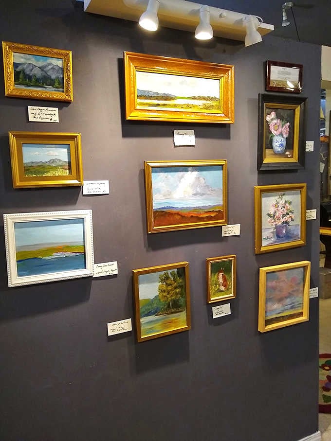 Montana vistas captured in gilded frames. These landscape paintings bring the outdoors inside without the mosquitoes or sunburn.