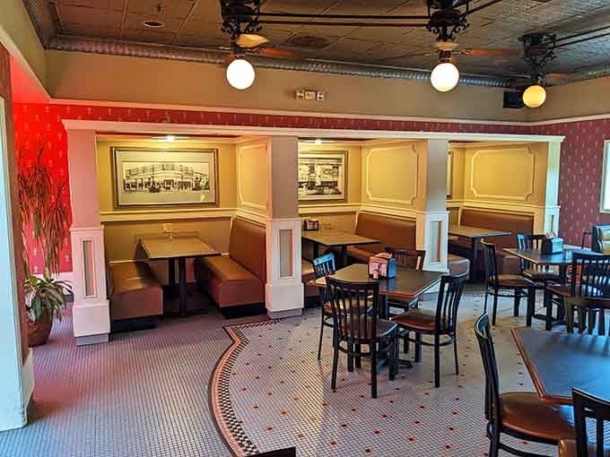 Comfortable booths and tables await, offering front-row seats to your personal barbecue festival experience today.