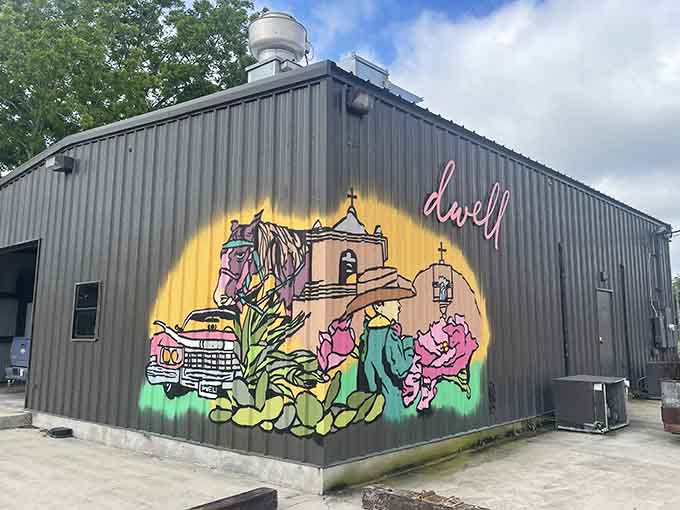 Colorful murals transform ordinary buildings into artistic celebrations of Goliad's unique character and creative spirit throughout town.