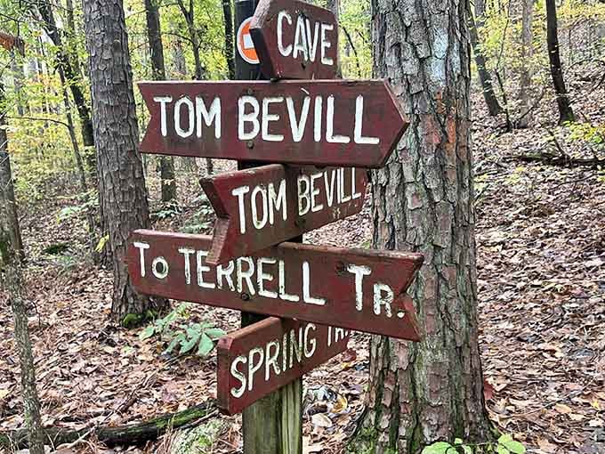 Trail signs point adventurers toward paths that range from leisurely strolls to legitimate cardio workouts, choose your own adventure.