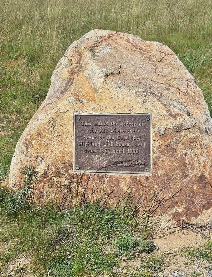 This marker shows where the lighthouse originally stood before erosion necessitated the world's most dramatic moving day.